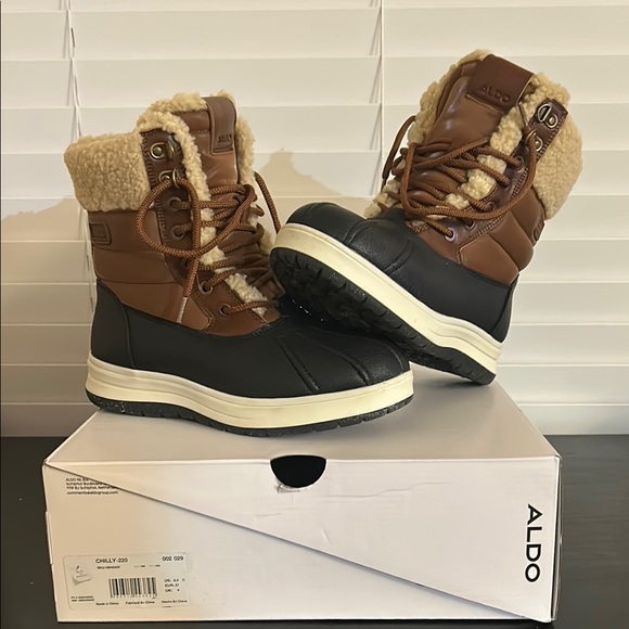 Aldo | Shoes | Aldo Brown And Black Winter Boots | Poshmark